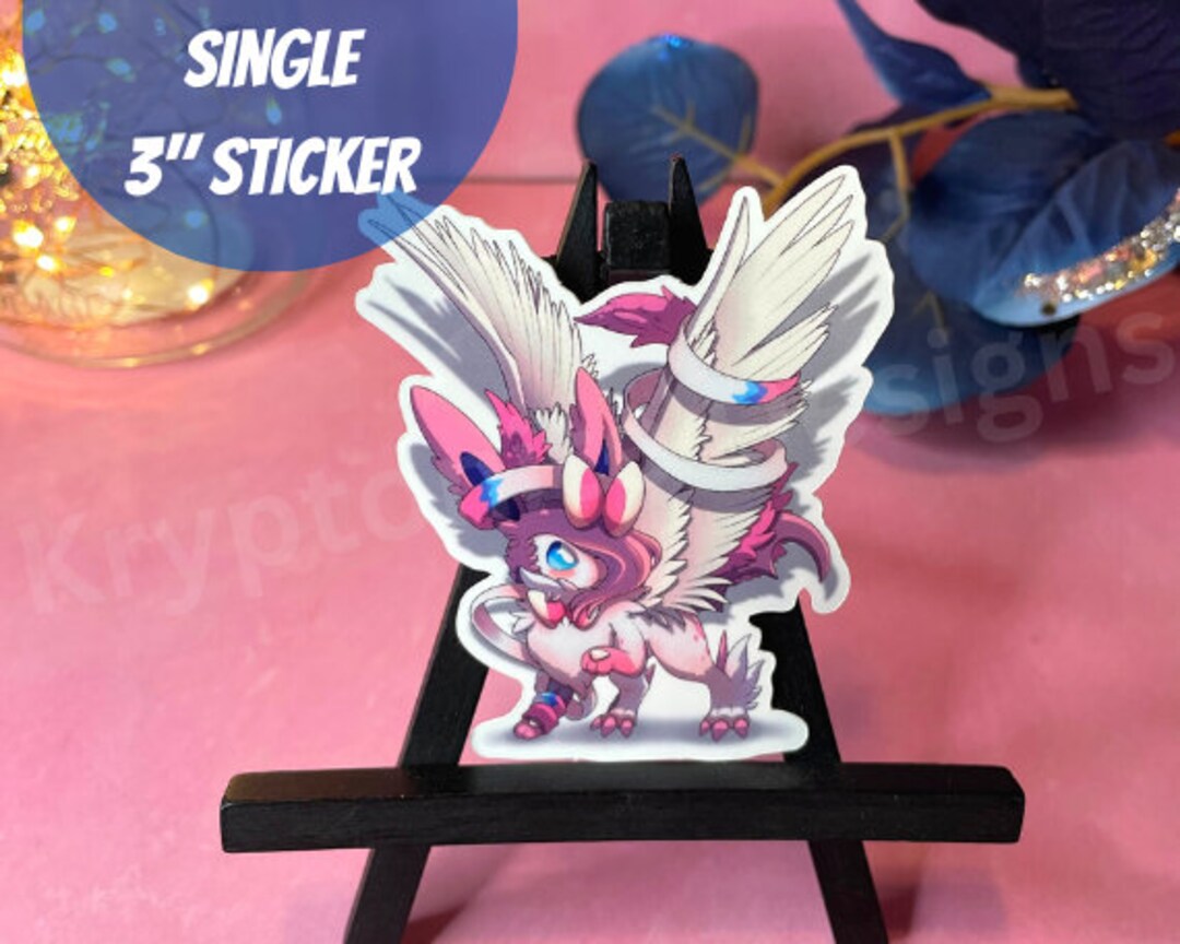 Sylveon And Mega Absol Pokémon Fusion Sticker Pokémon Trendy Die Cut