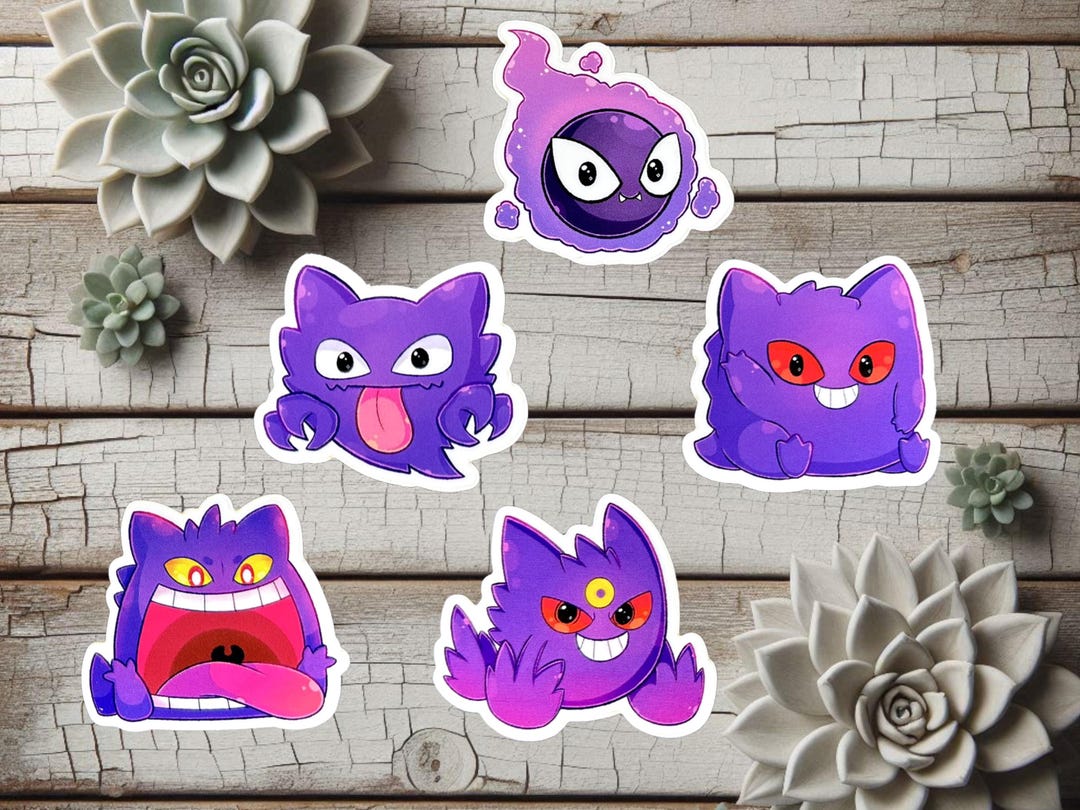 Gastly Evolution Sticker Set of 5 Haunter Sticker Gengar Sticker Vmax ...