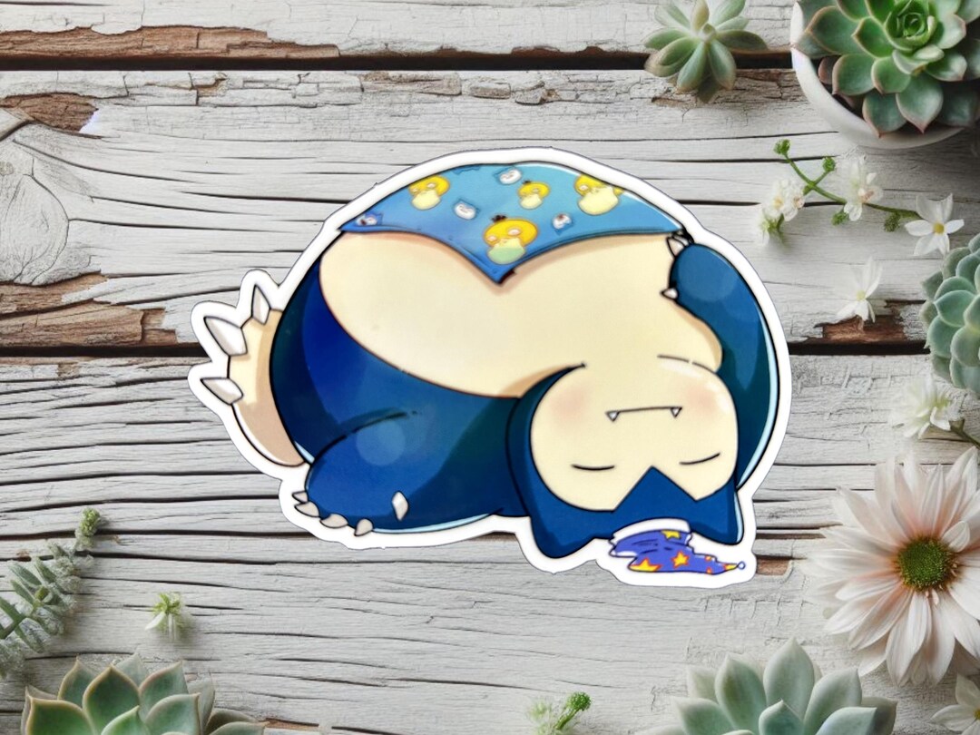 Sleepy Snorlax Sticker Pokémon Sticker Pokémon Trendy Paper Die Cut ...