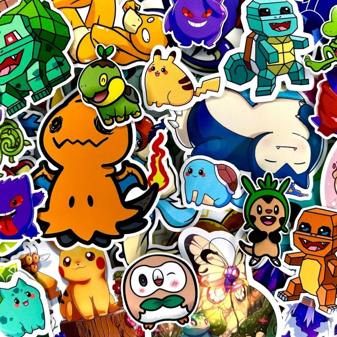 Random Pokémon Sticker Pack – Choose 25, 50, or 100 Waterproof Vinyl ...