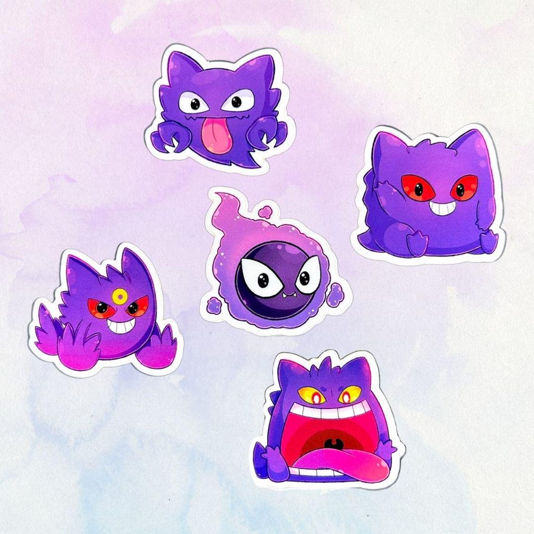 CLOSING SALE: Gastly Evolution Sticker Pack – Set of 5 Chibi Pokémon ...