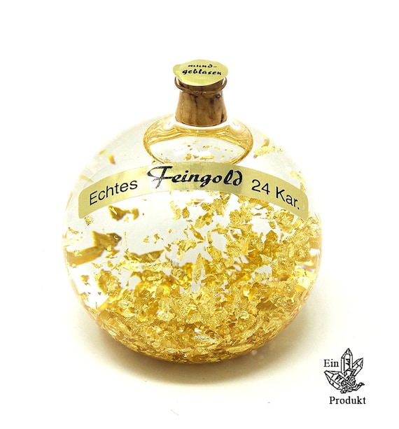 free shipping & free returns Gold matt 8 cm glass ball, mouth-blown and ...