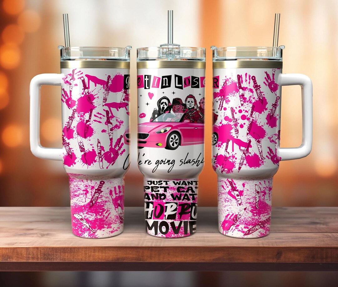 Halloween Horror 40oz Tumbler Wrap Png, Horror Movies 40oz Tumbler Png ...