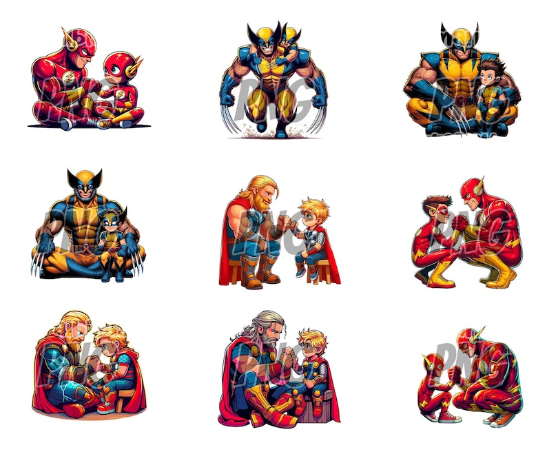 80+ Dad and Son PNG Bundle, Horror Characters PNG Bundle, Hero ...