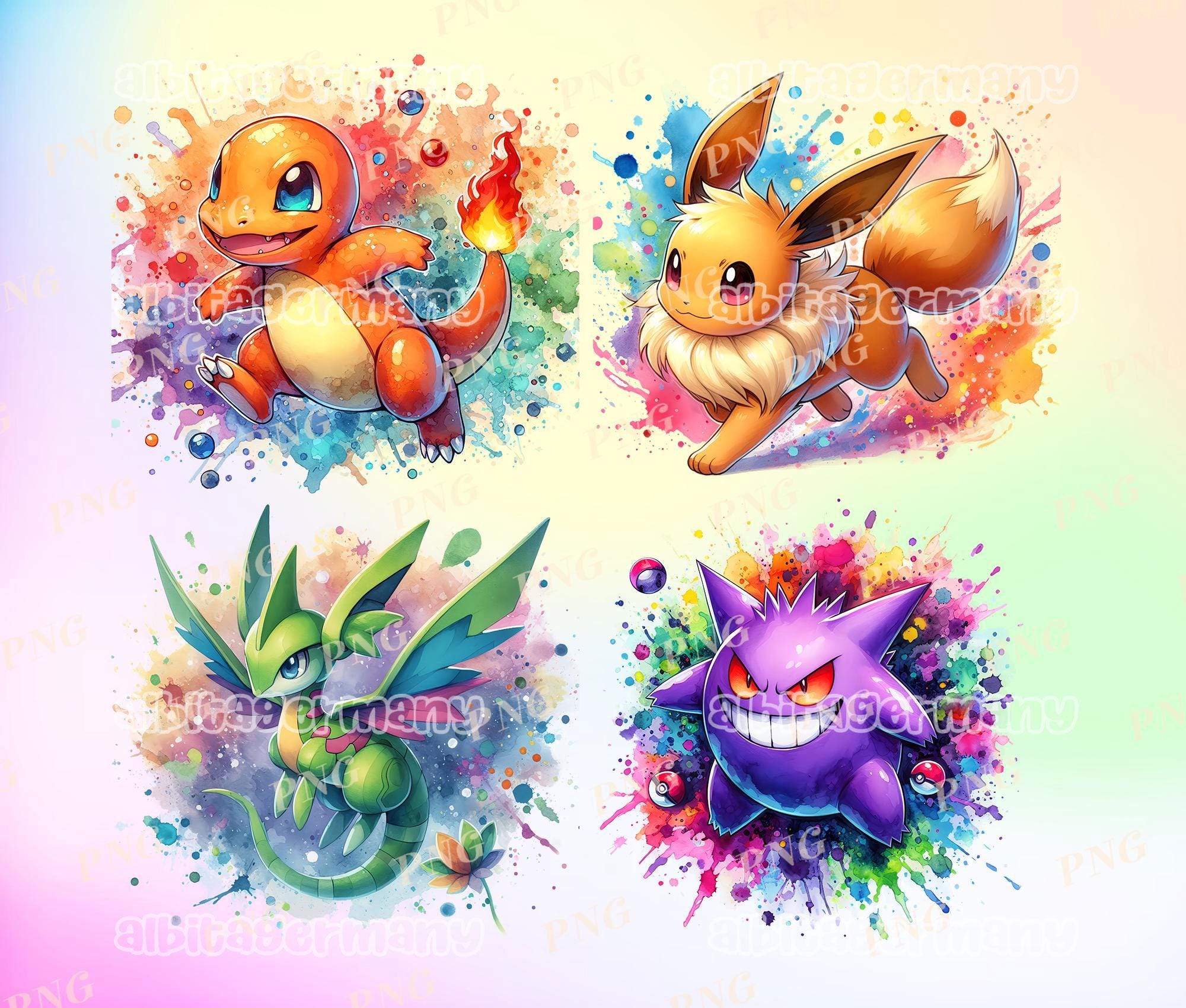 Poke Monster PNG Bundle, Anime/manga PNG Bundle, Cartoon T-shirt Design ...