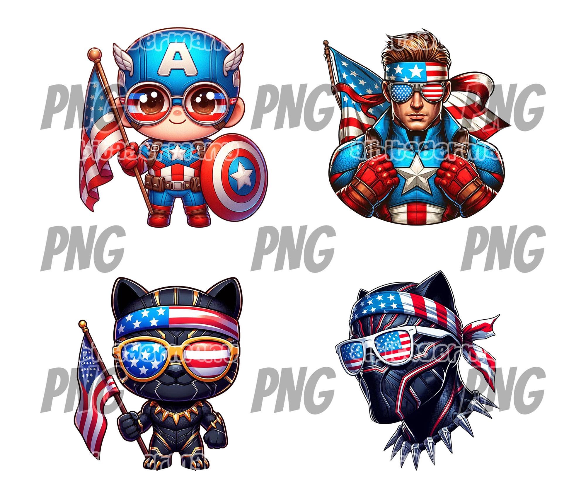 20+ Files Super Hero 4th of July Bundle Png, Patriotic Super Hero Png ...