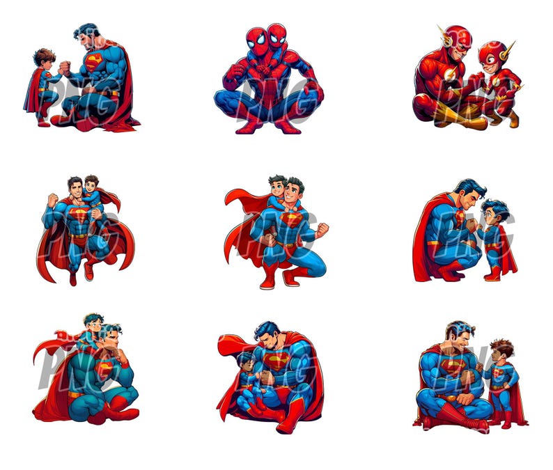 80+ Dad and Son PNG Bundle, Horror Characters PNG Bundle, Hero ...