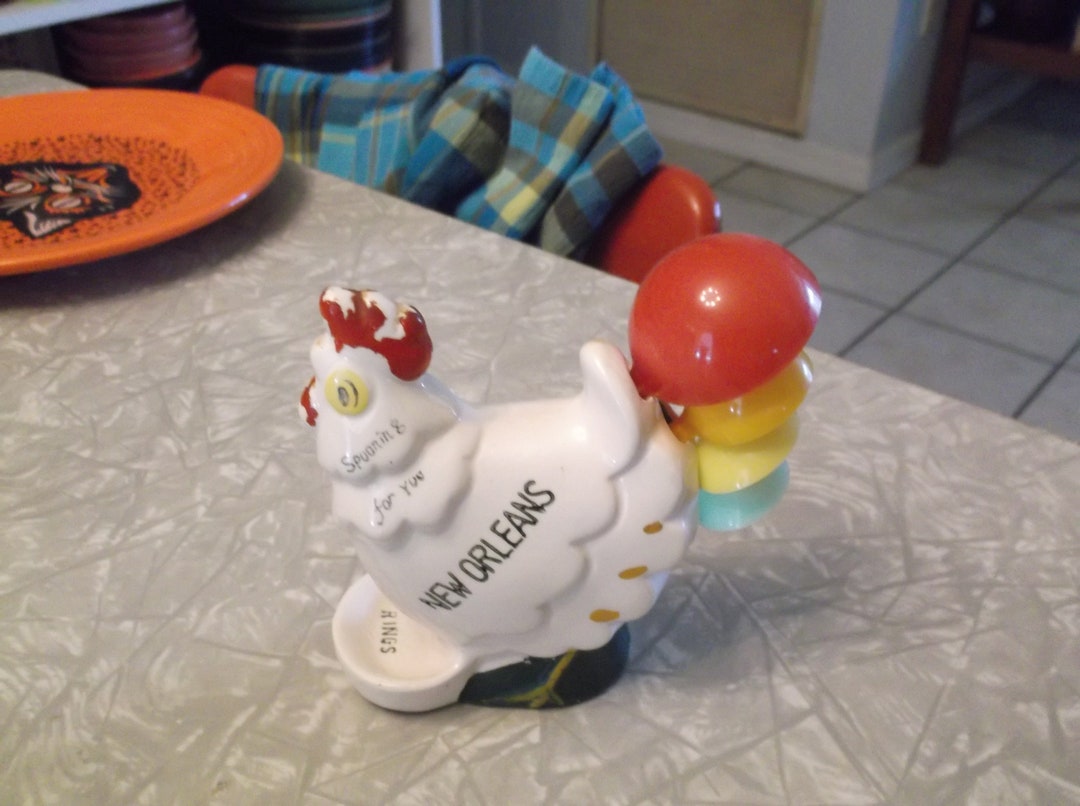 Vintage Rooster Measuring Spoons and Ring Holder- Spooner - Etsy