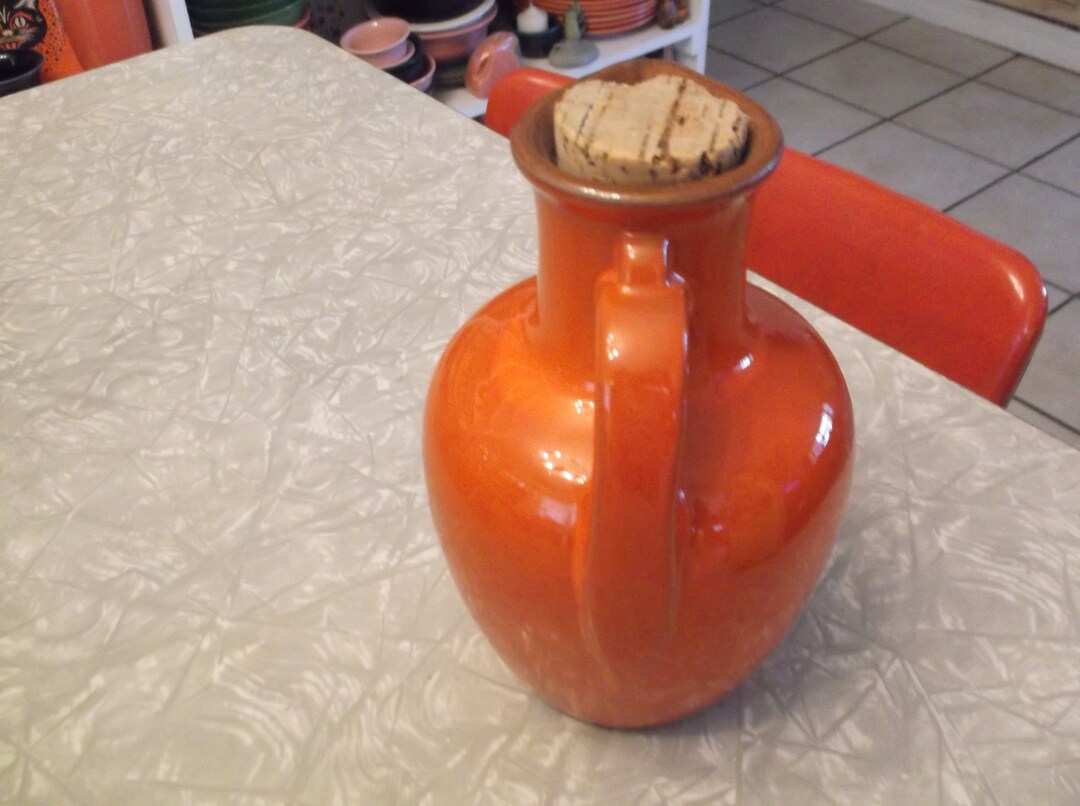 Vintage Frankoma Red Orange Jug Syrup Pitcher No. 8 - Etsy
