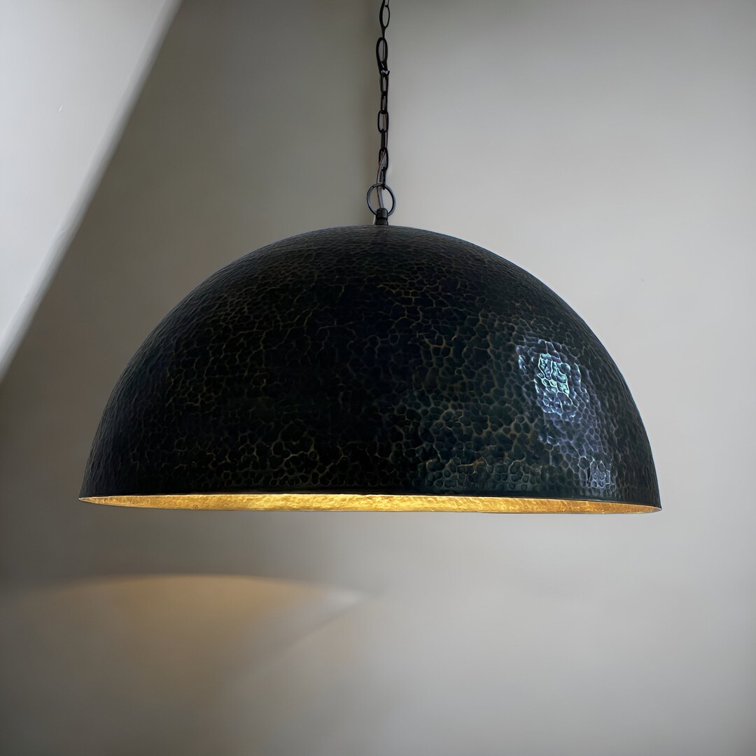 Hammered Dome Pendant Light, Hanging Ceiling Lamp, Kitchen Island Light ...