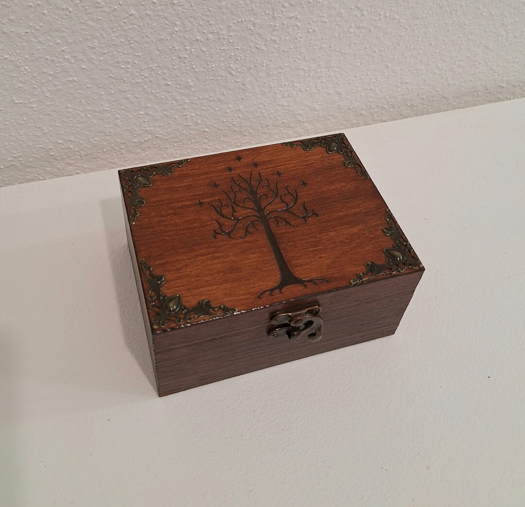 Wooden Box Engraved White Tree of Gondor Galathilion House Emblem ...
