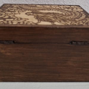 Wooden Box Engraved With a Mythical and Fantastic Animal Dragon Type ...
