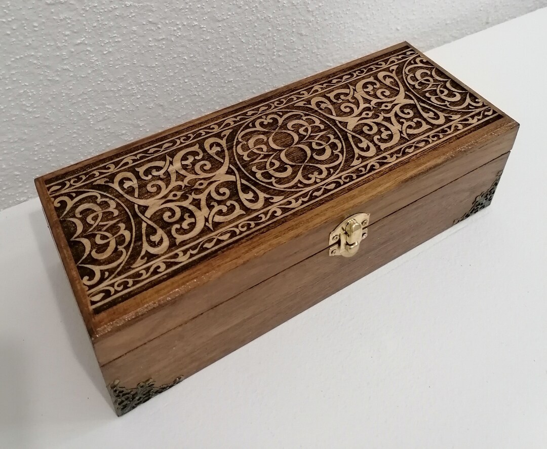 Medieval Wooden Box Engraved With Intertwining Middle Ages - Etsy