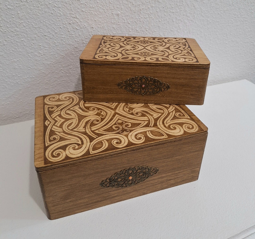 Medieval Box Set of 2 Boxes Engraved With Medieval Interlacing - Etsy