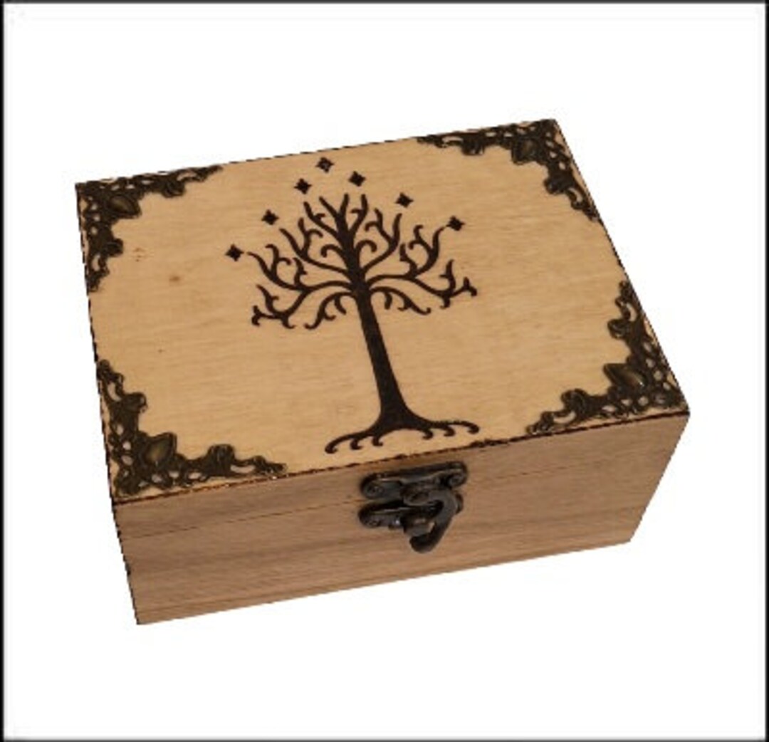 Wooden Box Set Engraved With the White Tree of Gondor Galathilion ...