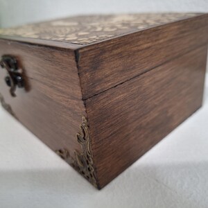 Wooden Box Engraved With a Mythical and Fantastic Animal Dragon Type ...