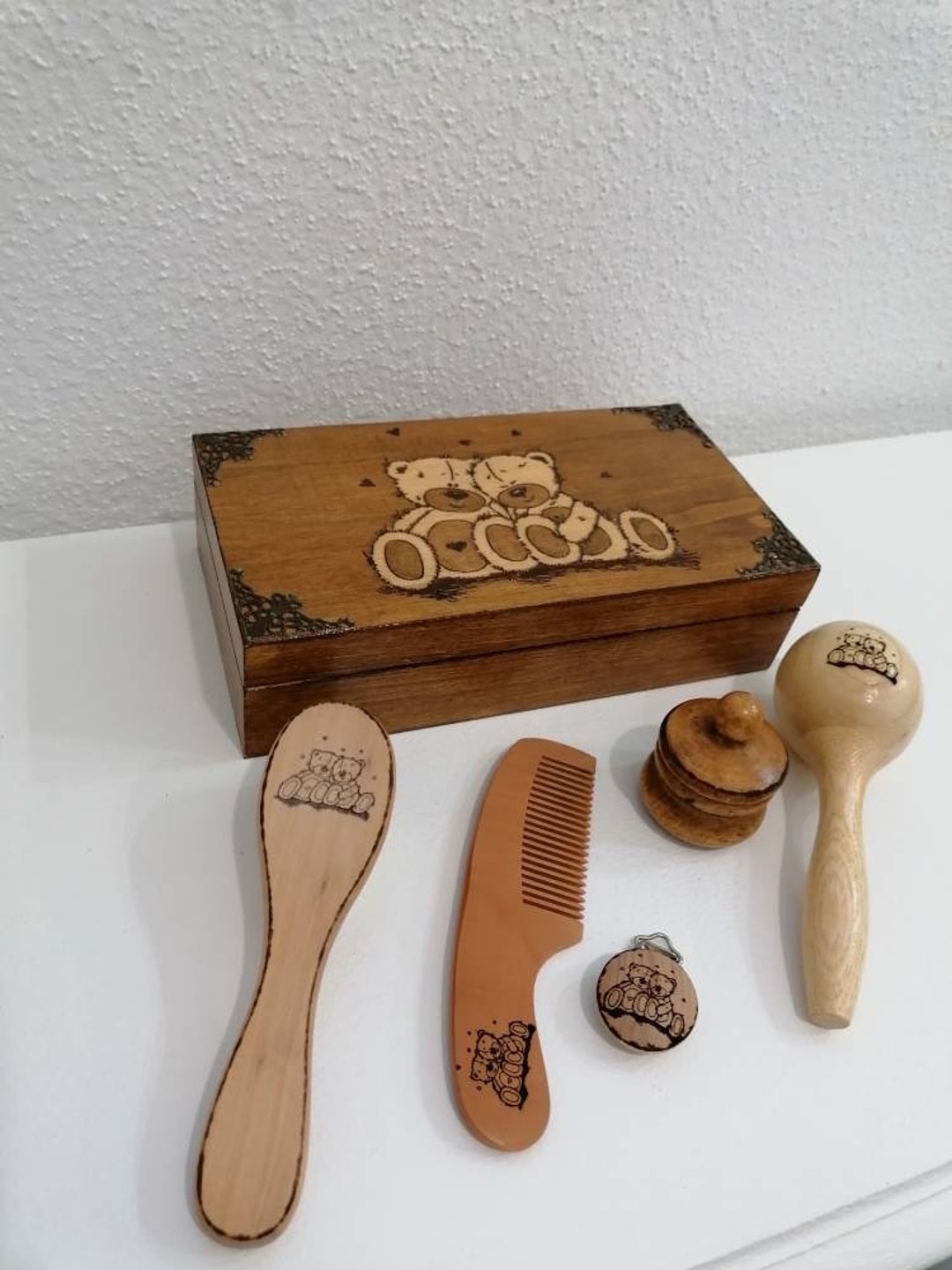 Engraved Baby Box Teddy Bears Birth Box to Personalize Children's ...