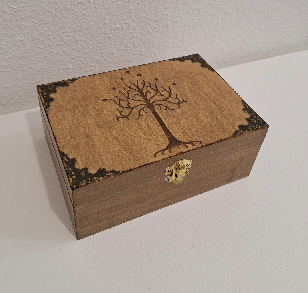 Wooden Box Engraved White Tree of Gondor Galathilion Emblem House ...