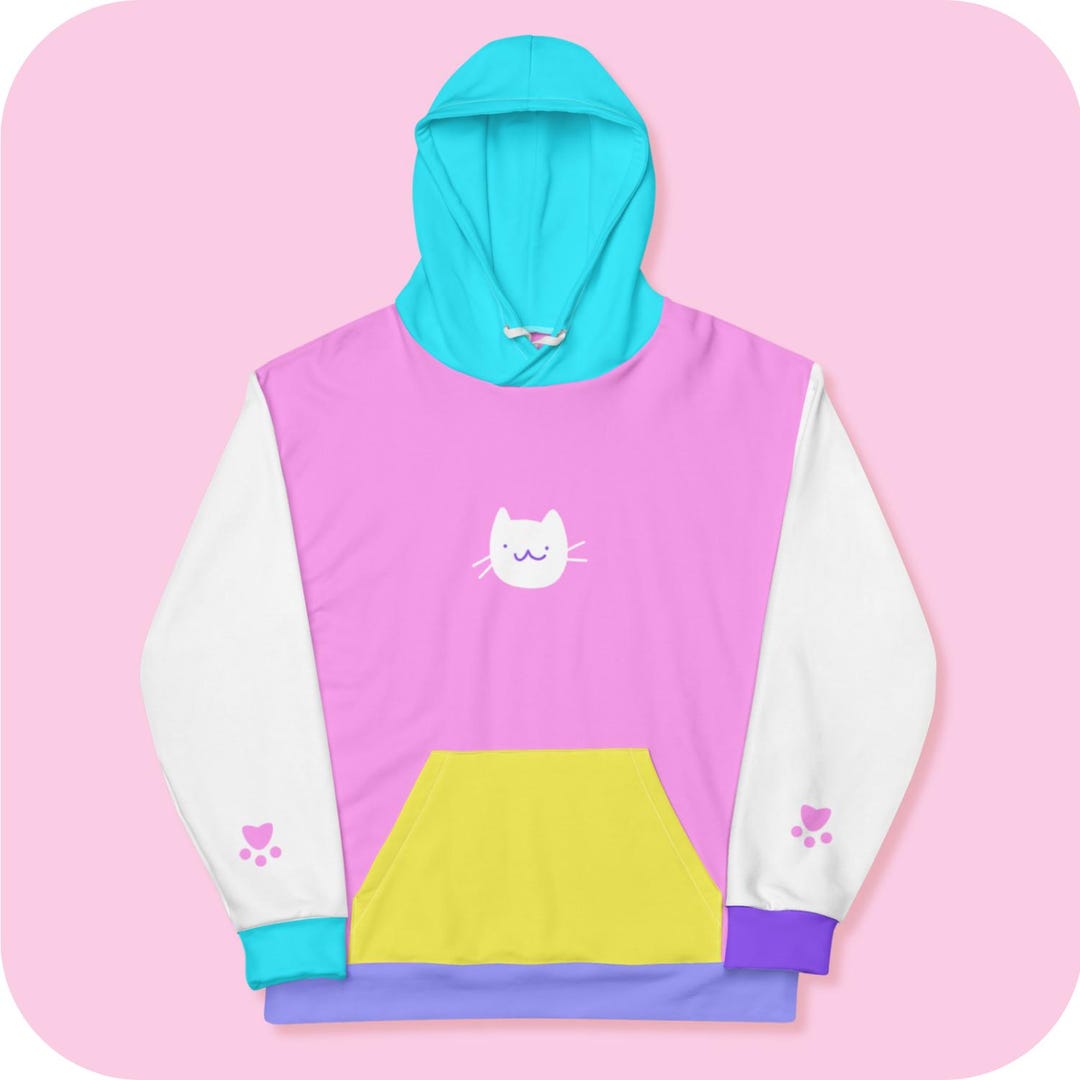 Noodlecat Nostalgic Neon Cozy Kawaii Cat Kidcore Colorblock Unisex ...