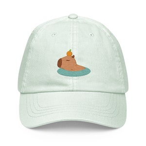 Happy Cappy Cap Cute Capybara Embroidered Pastel Baseball Hat - Etsy