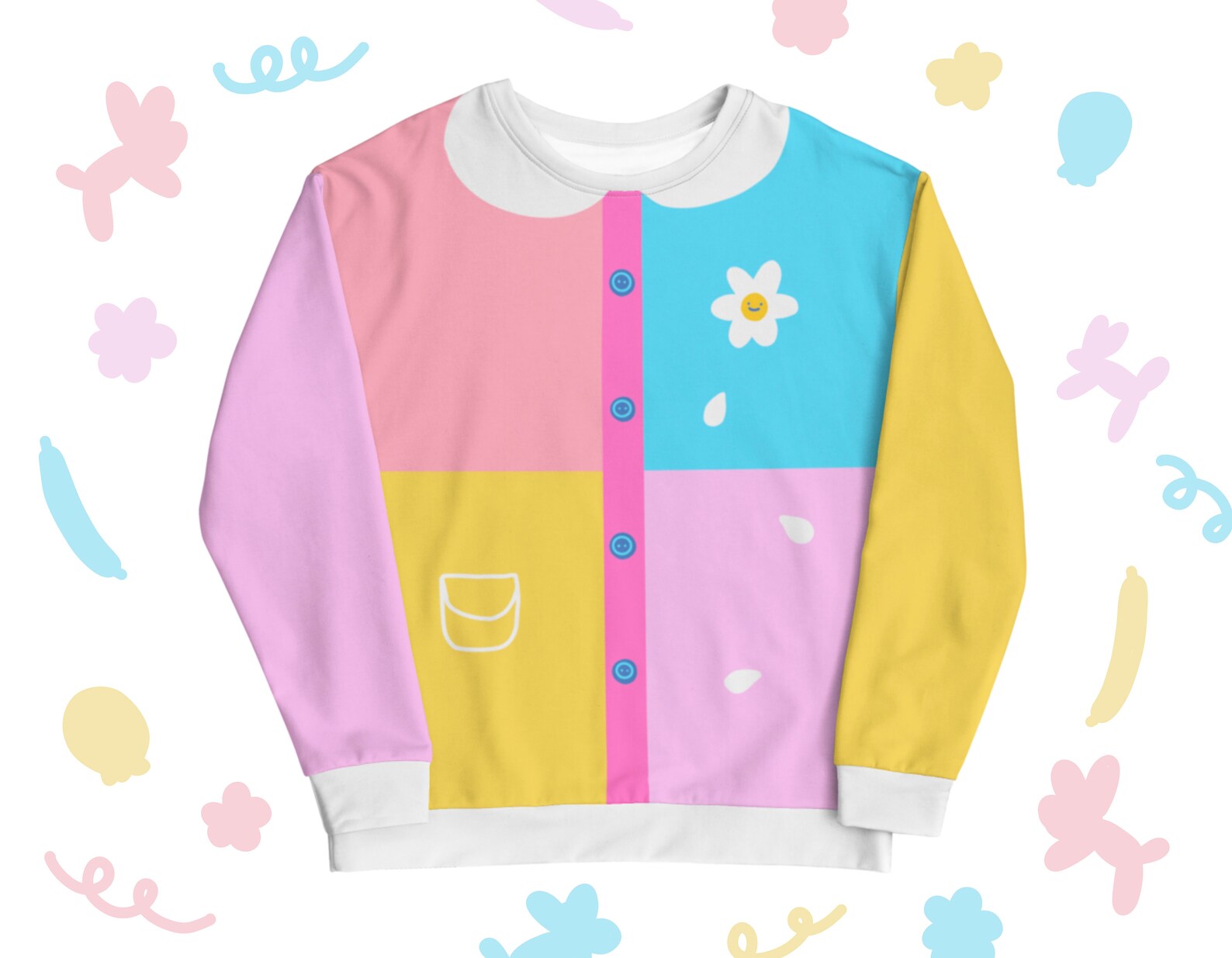 Pastel Colorblock Daisy Clowncore Kidcore Kawaii Harajuku - Etsy