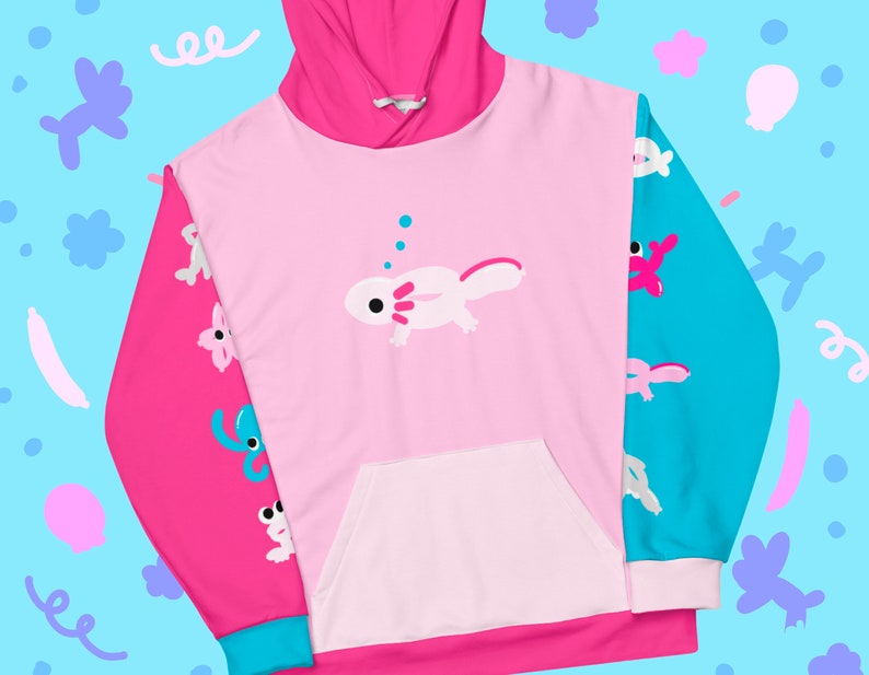 Axolotl Colorblock Kidcore Clowncore Balloon Animal Comfy Cozy - Etsy