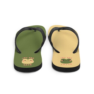 You Are Safe You Are Loved Froggy Cute Frog Flip-flops - Etsy