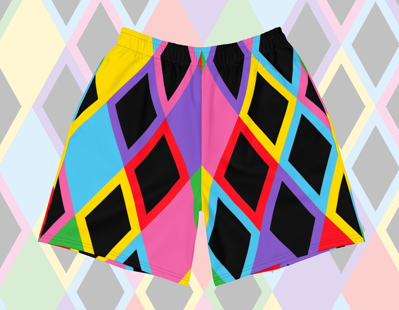 Clowncore Jester Shorts Bold Diamond Pattern Unisex Men's - Etsy