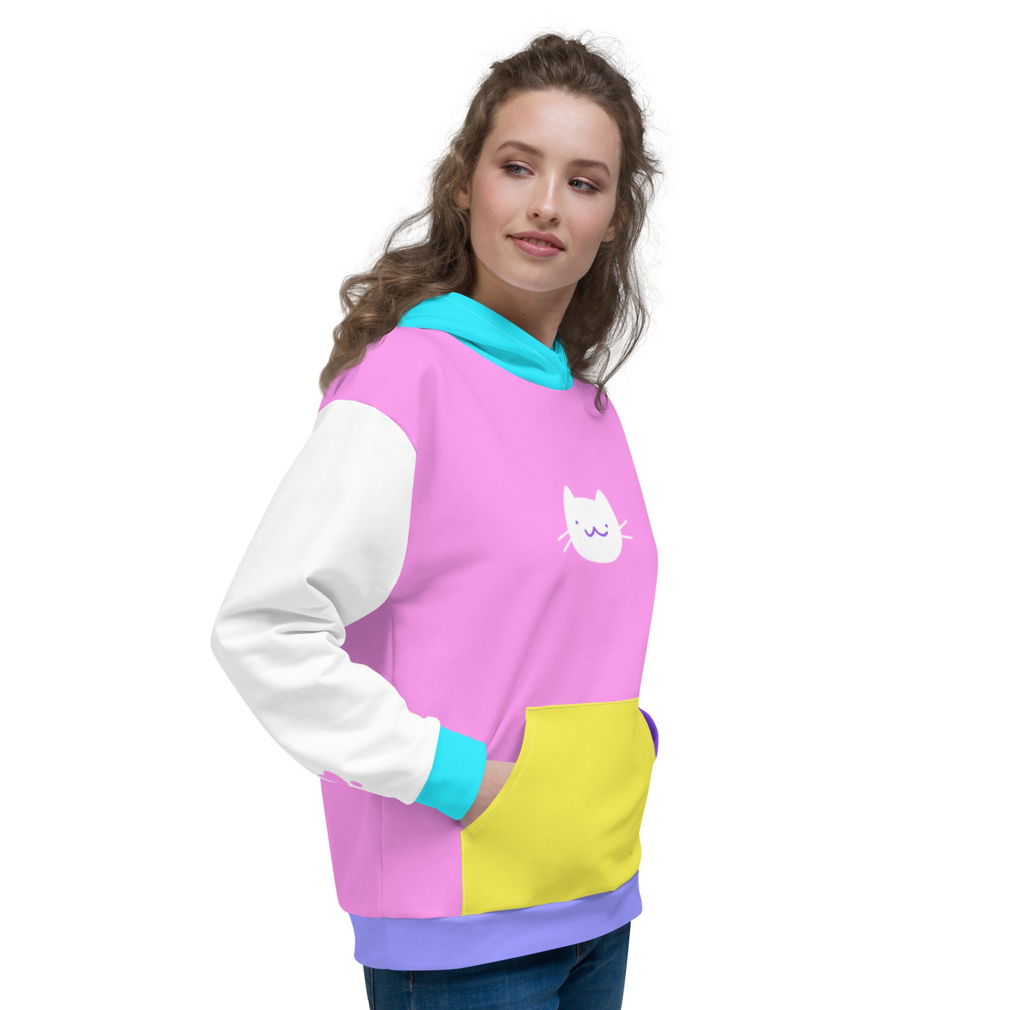 Noodlecat Nostalgic Neon Cozy Kawaii Cat Kidcore Colorblock - Etsy UK