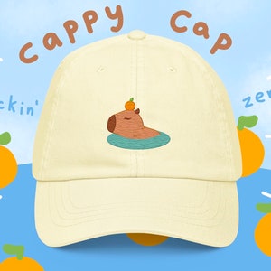 Happy Cappy Cap Cute Capybara Embroidered Pastel Baseball Hat - Etsy