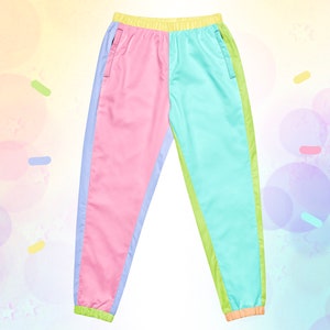 Pastel Rainbow Colorblock Unisex Track Pants - Etsy