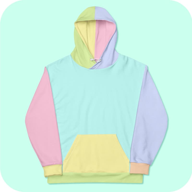 Block Pastel Hoodie - Etsy