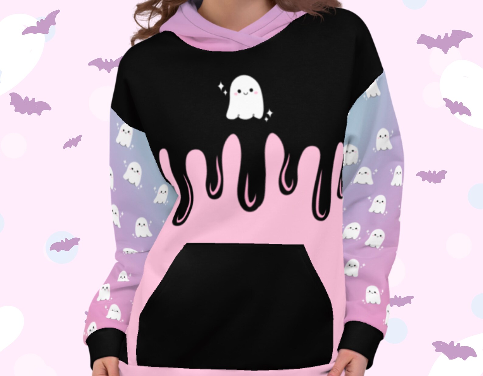 Pastel Goth Spooky Cute Ghost Halloween Kawaii Pink and Black - Etsy