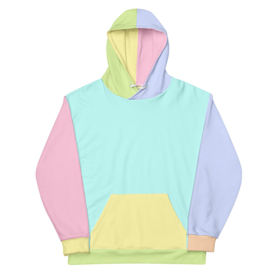 Pastel Color Block Sherbet Rainbow Unisex Hoodie - Etsy