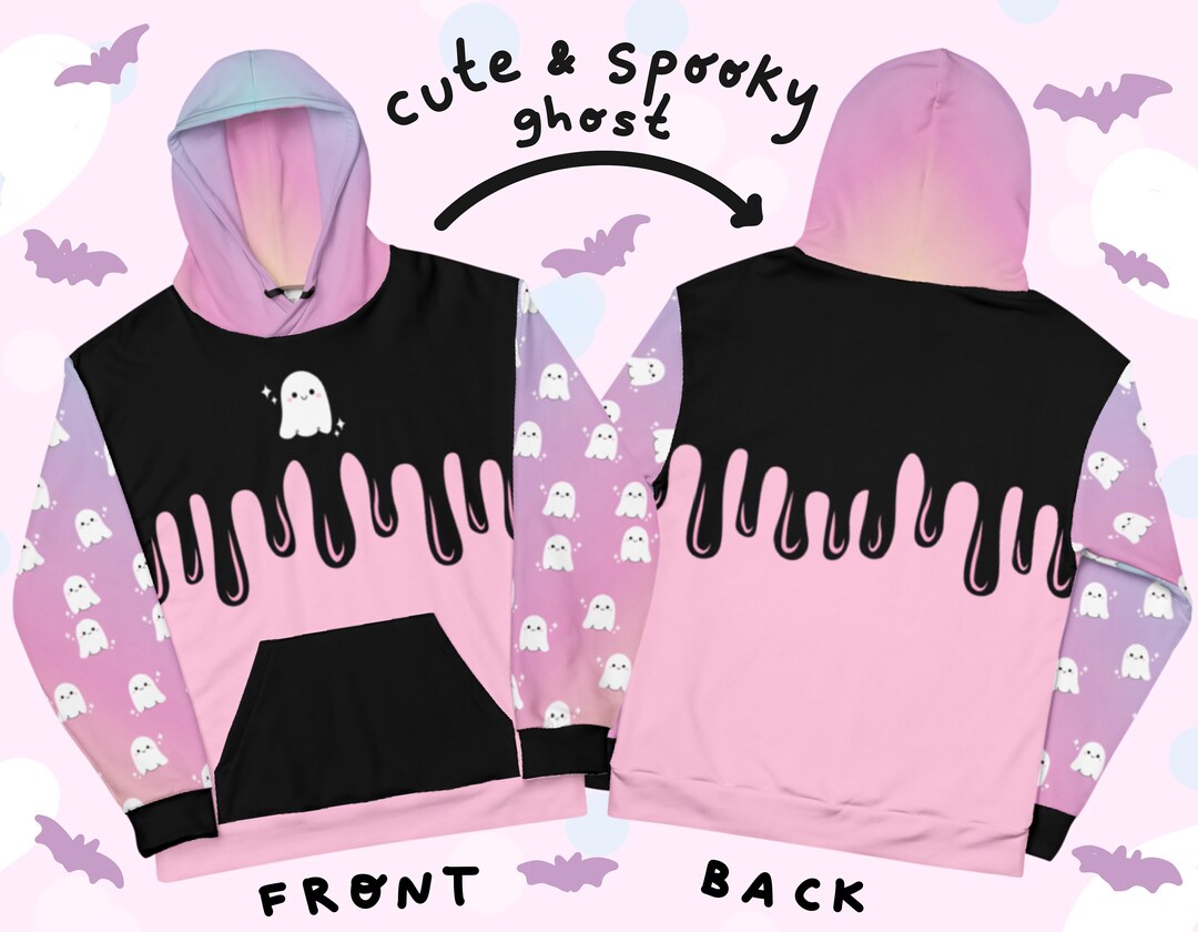 Pastel Goth Spooky Cute Ghost Halloween Kawaii Pink and Black ...