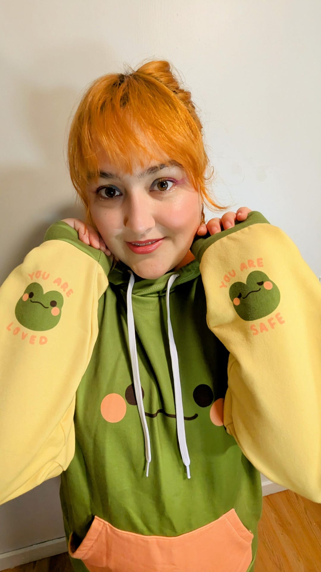 Friendly Frog Unisex Hoodie | You Are Safe You Are Loved Text on the ...