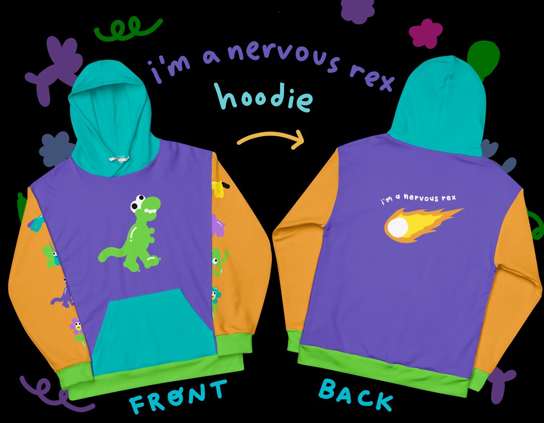 Dino Balloon Animal Kidcore 90s Retro Inspired Bold Colorblock T-rex ...