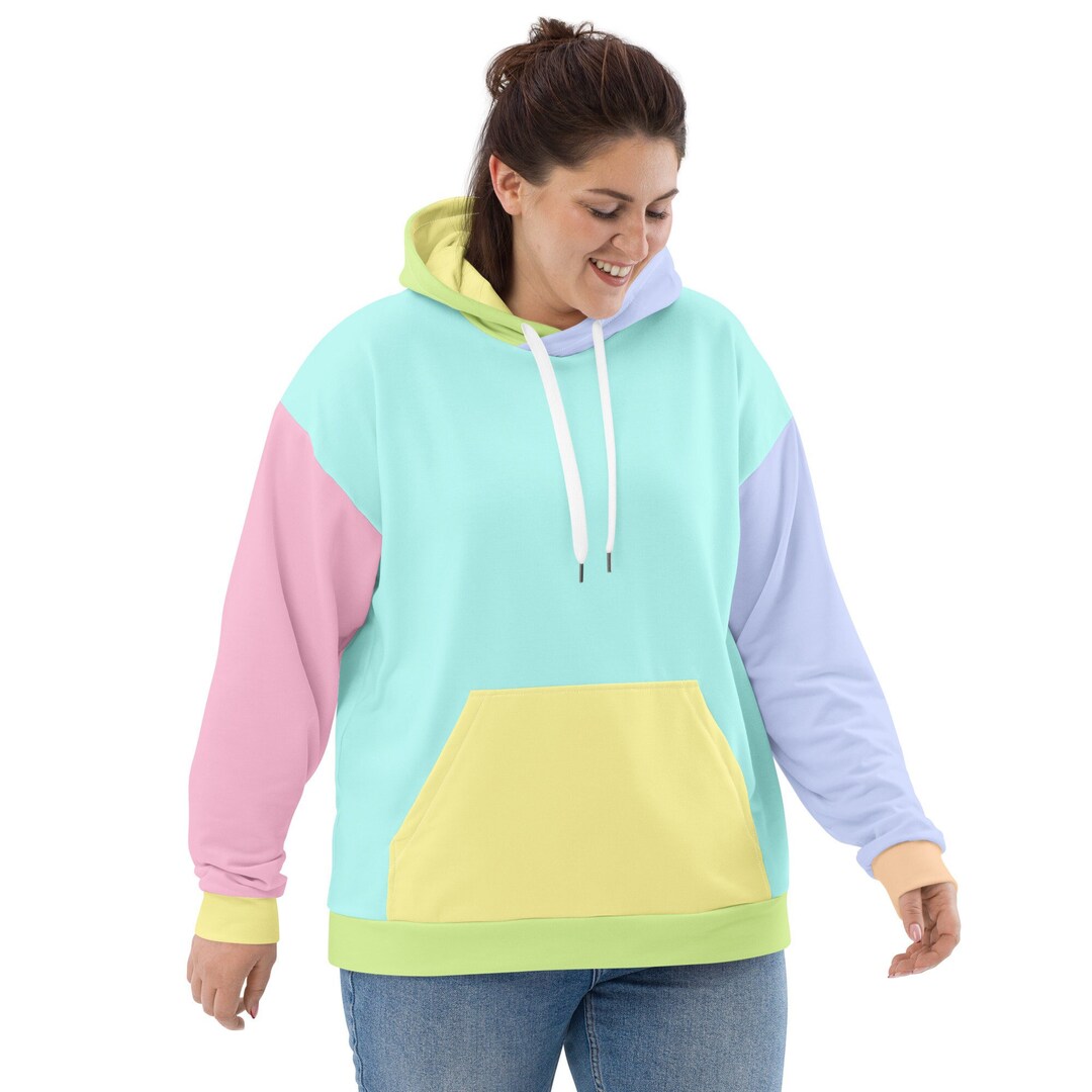 Pastel Color Block Sherbet Rainbow Unisex Hoodie - Etsy