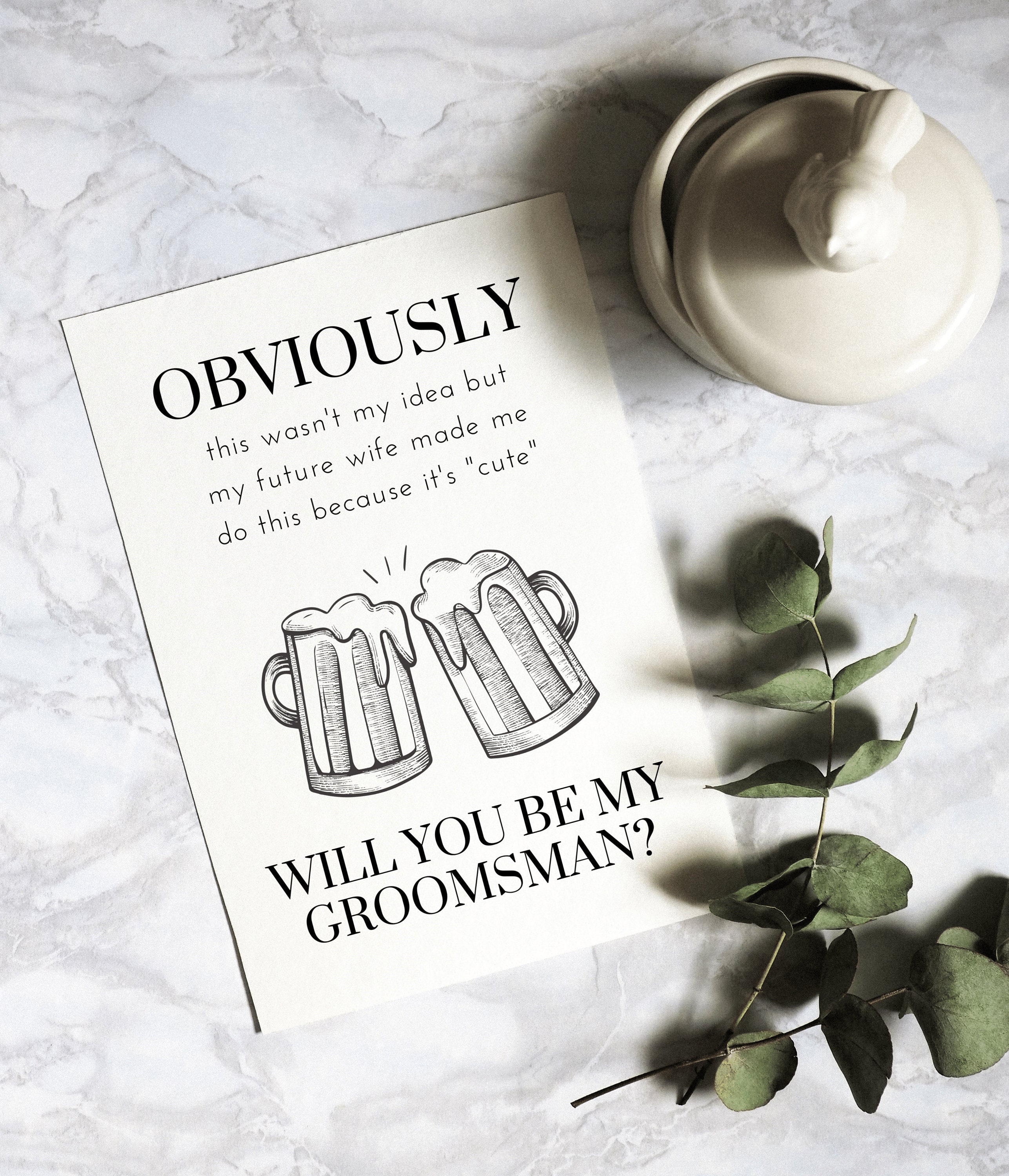 Groomsman Proposal Card Beer, Best Man Proposal Card SET, Obviously ...