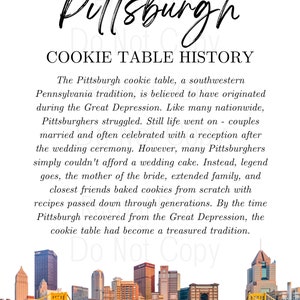 Pittsburgh Cookie Table Wedding Tradition Sign - Etsy