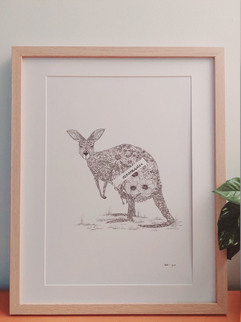 Line Drawing Australian Animals Botanical Print Botanical Wall Art ...