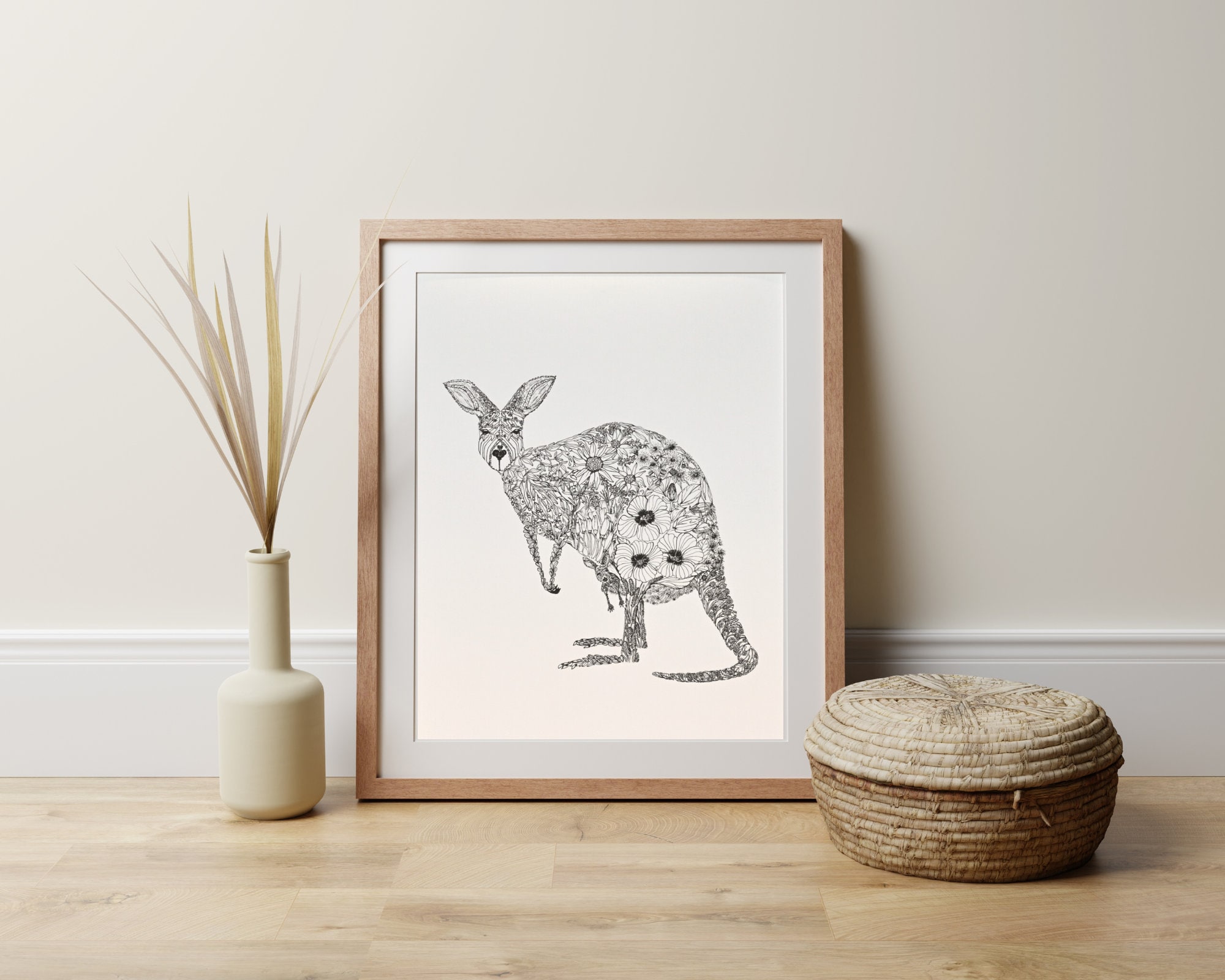 Line Drawing Australian Animals Botanical Print Botanical Wall Art ...