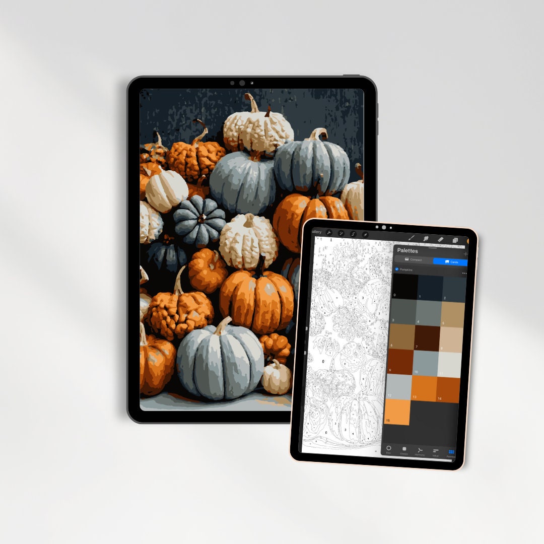 Digital Paint by Number Procreate Paint by Number Pumpkin Paint by ...