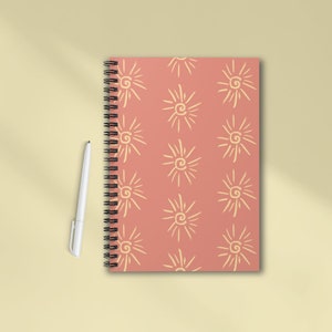 Boho Sun Notebook 6x8 Notebook Boho Notebook Spiral Bound Notebook Boho ...