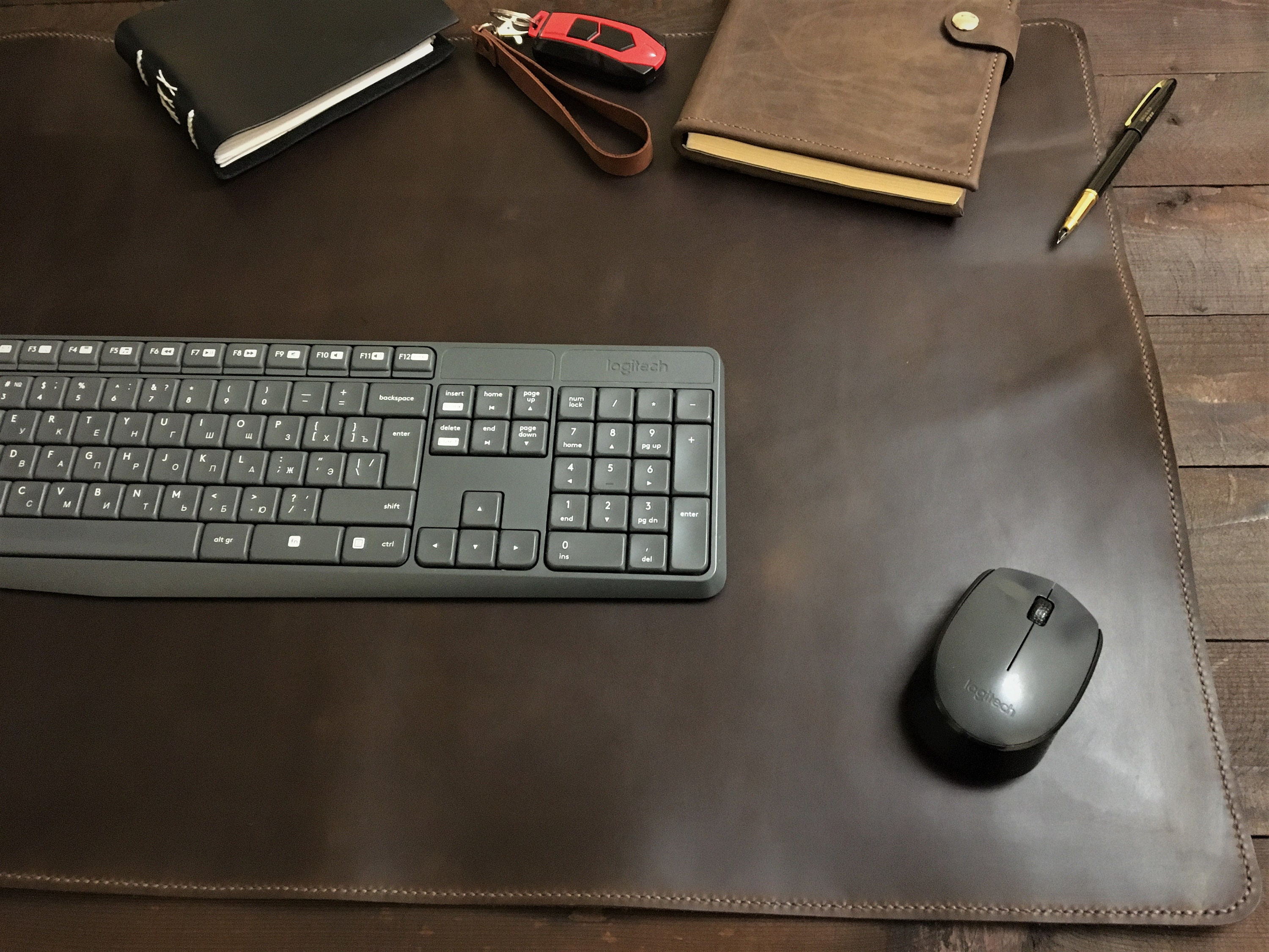 Flat Small Large Stitched Leather Desk Mat Gift - Etsy