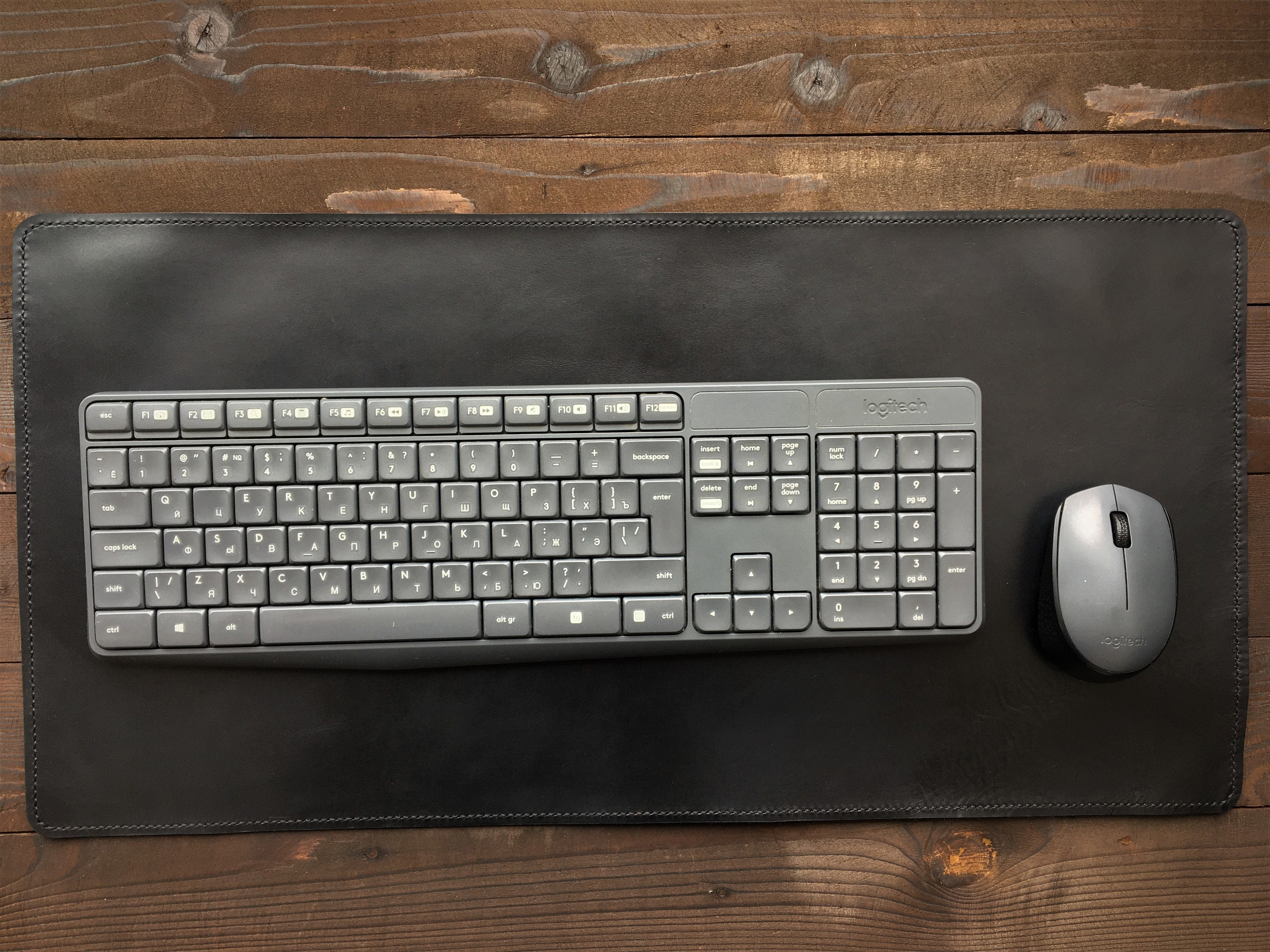 Flat Small Large Stitched Leather Desk Mat Gift - Etsy