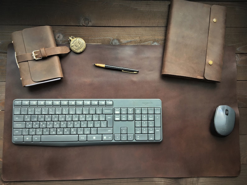 Handmade Leather Desk Mat for Writing, Laptop Use, or Office Decor - Etsy