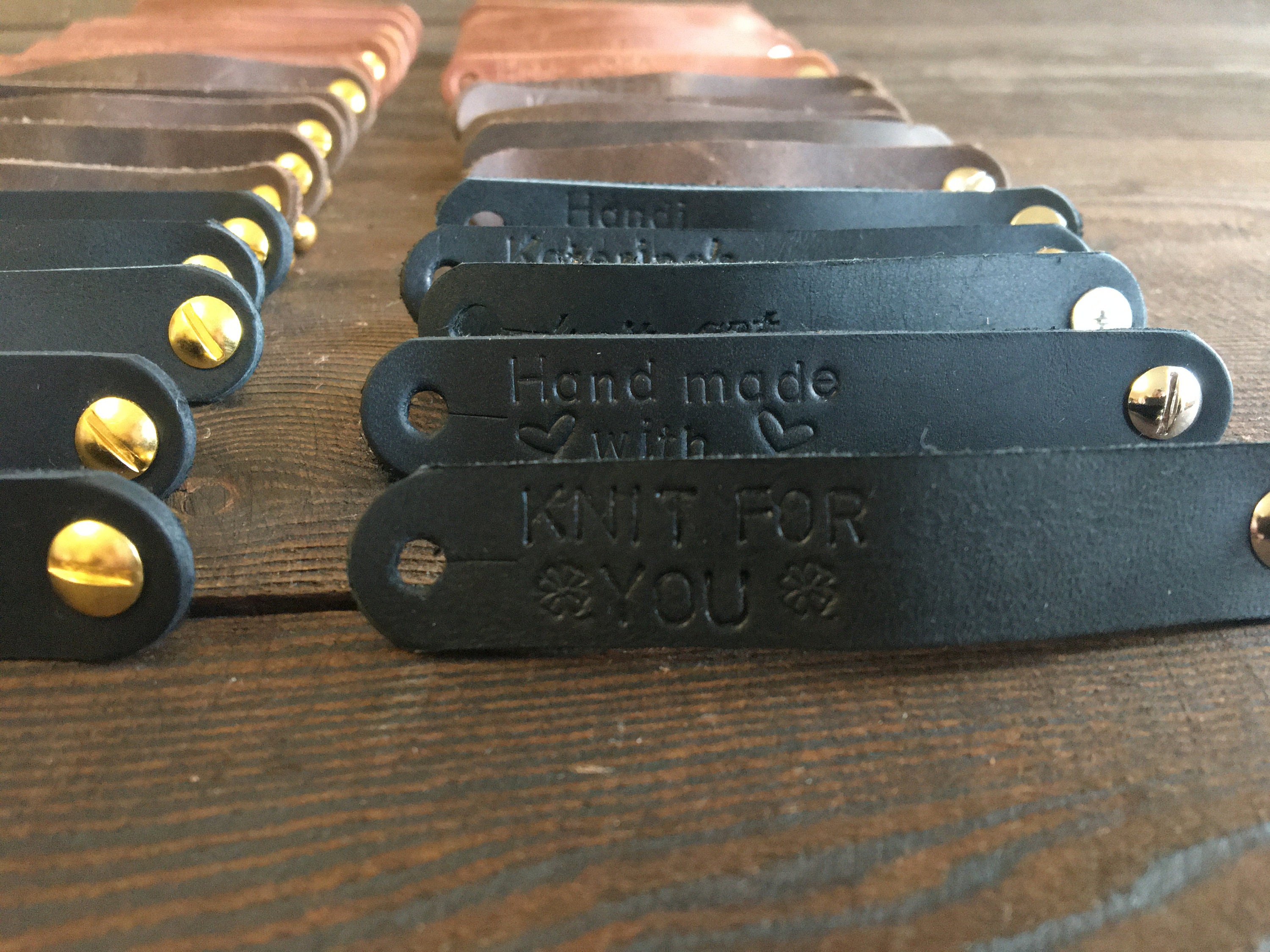 Custom Leather Tags With Rivet: Knitting & Crochet Labels - Etsy