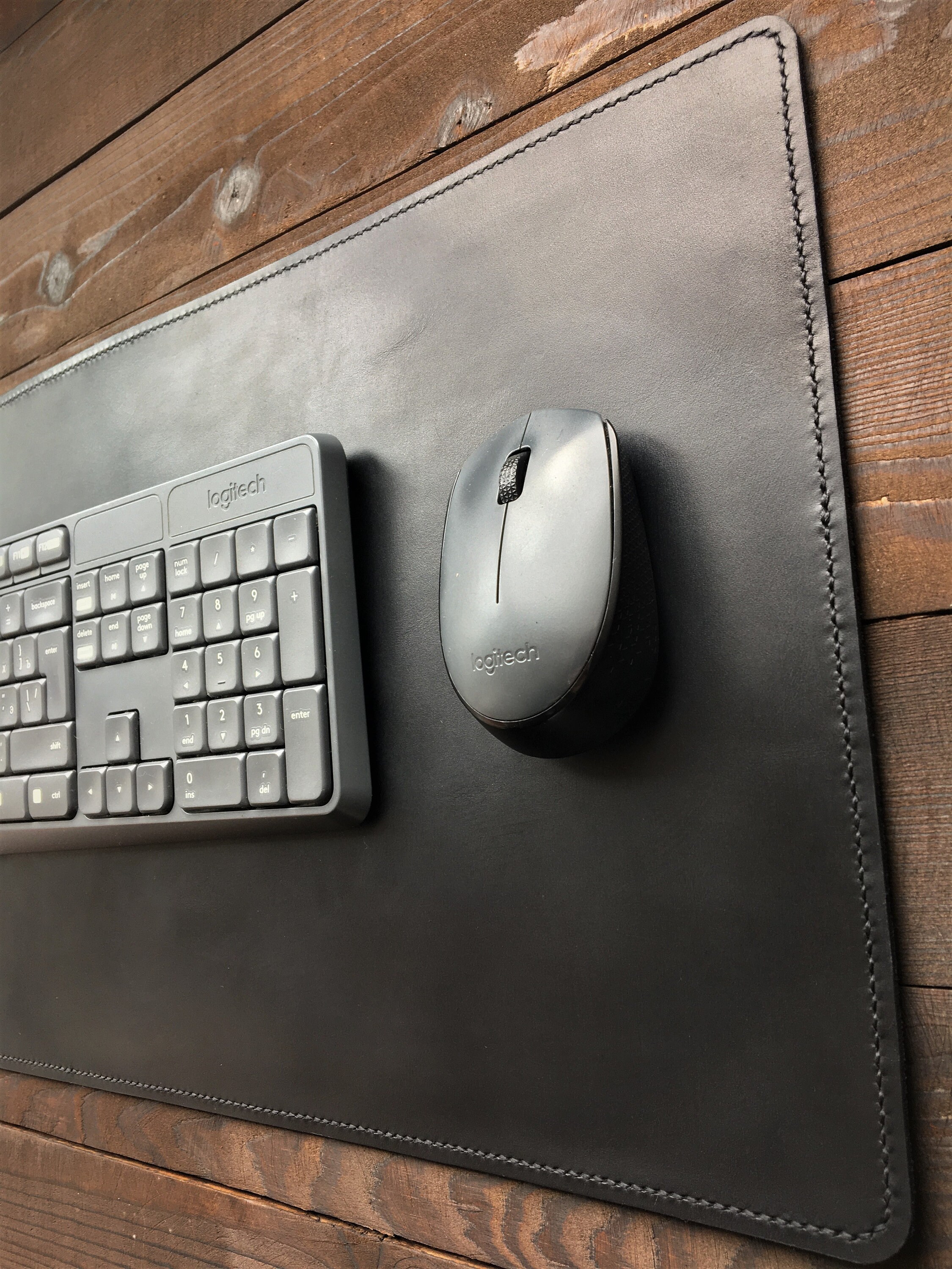 Flat Small Large Stitched Leather Desk Mat Gift - Etsy