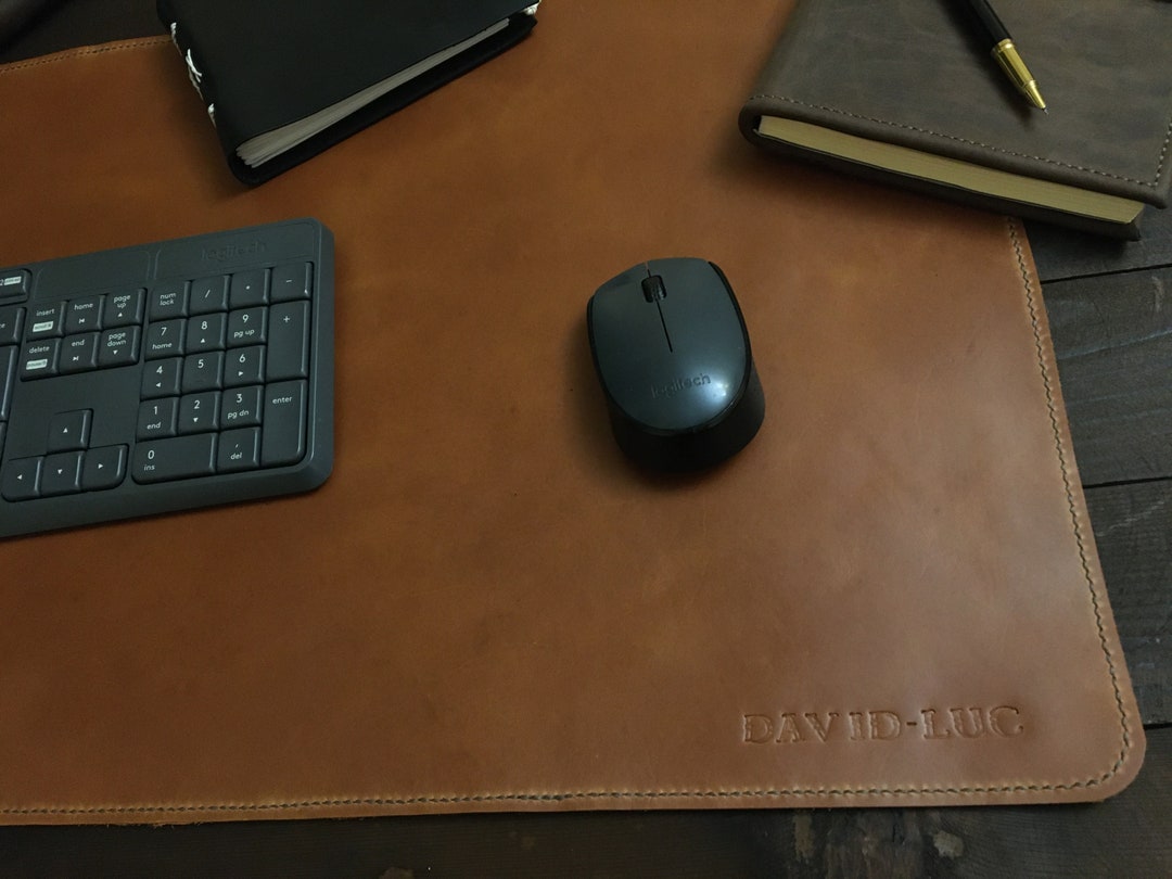 Flat Small Large Stitched Leather Desk Mat Gift - Etsy